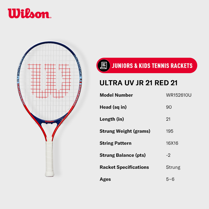 Wilson Ultra UV 19/21/23 Pink/Red Junior Tennis Rackets ( Strung ...
