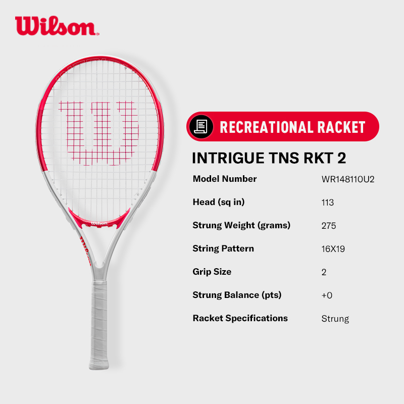 Wilson INTRIGUE Recreational Tennis Rackets (Strung) WR148110U | Shopee ...