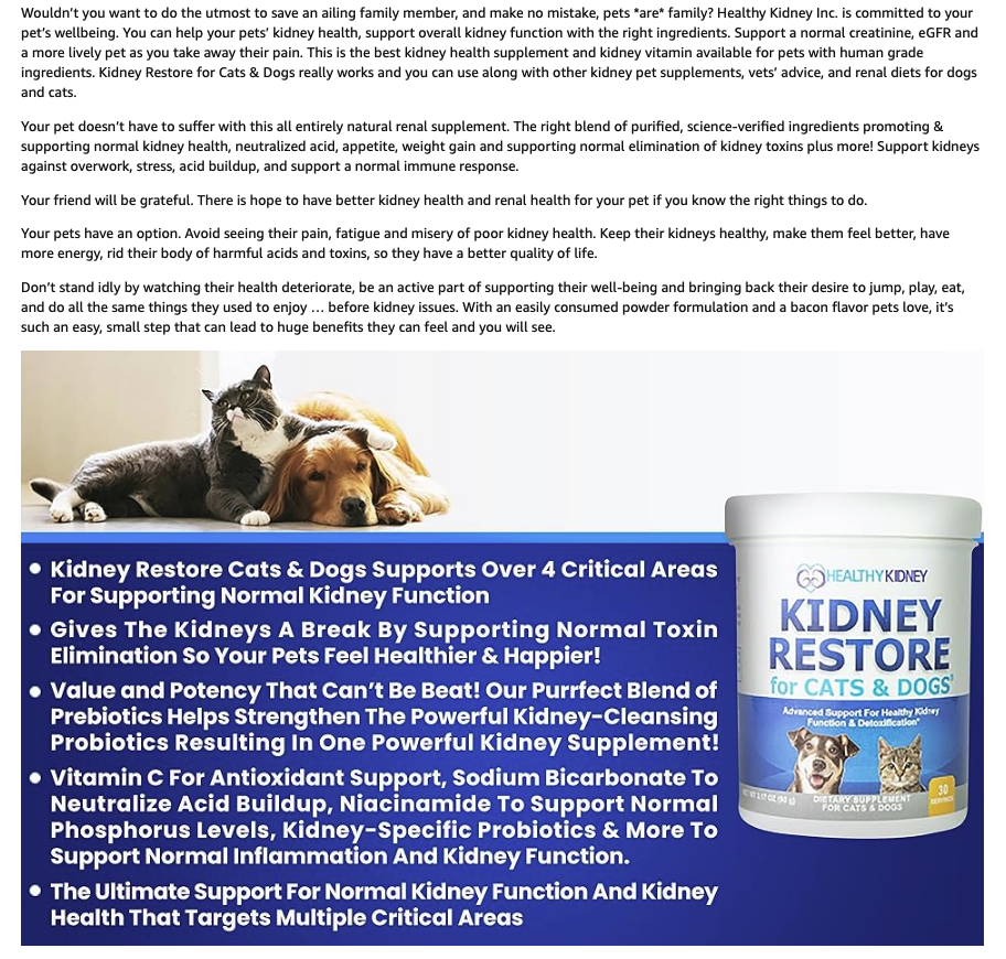 Cat and Dog Kidney Support, By Kidney Restore | Shopee Malaysia