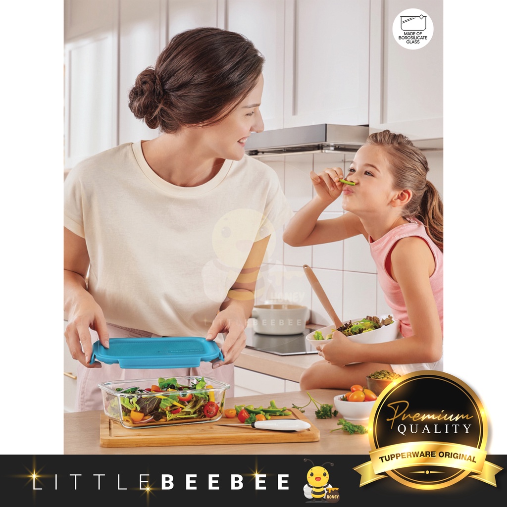 🔥 Lunch Box Tupperware Glass Lunch Box Glass Bekas Tupperware Makanan ...