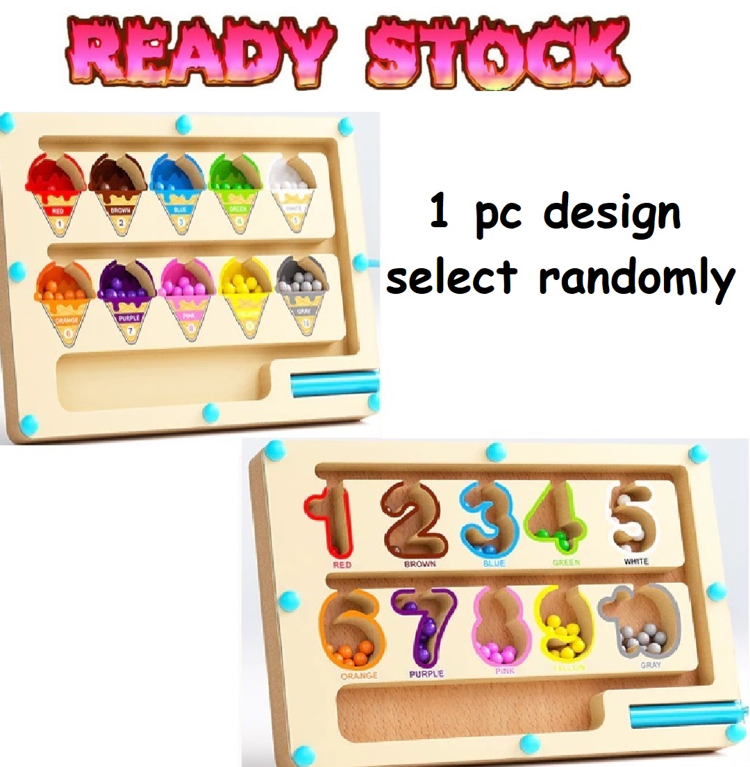 Magnetic Color Classification Game Wooden Toy Number Counting Maze ...