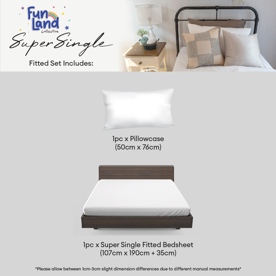 Novelle Fun Land Fitted Bedsheet Set (without Comforter/Quilt Cover ...