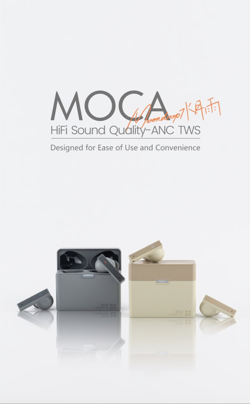 Moondrop Moca, True Wireless Earbuds: Bluetooth 5.4, 40dB ANC, LC3 ...