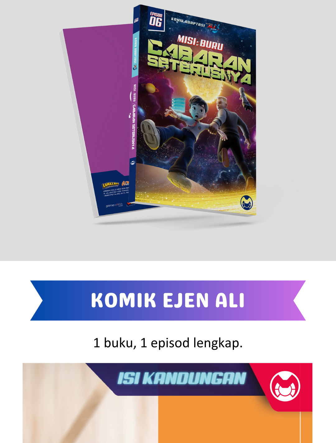 Komik Ejen Ali Musim 3 EP 6 Buku Komik Adaptasi Misi Buru Cabaran Seterusnya (EP6) Comic Book ...