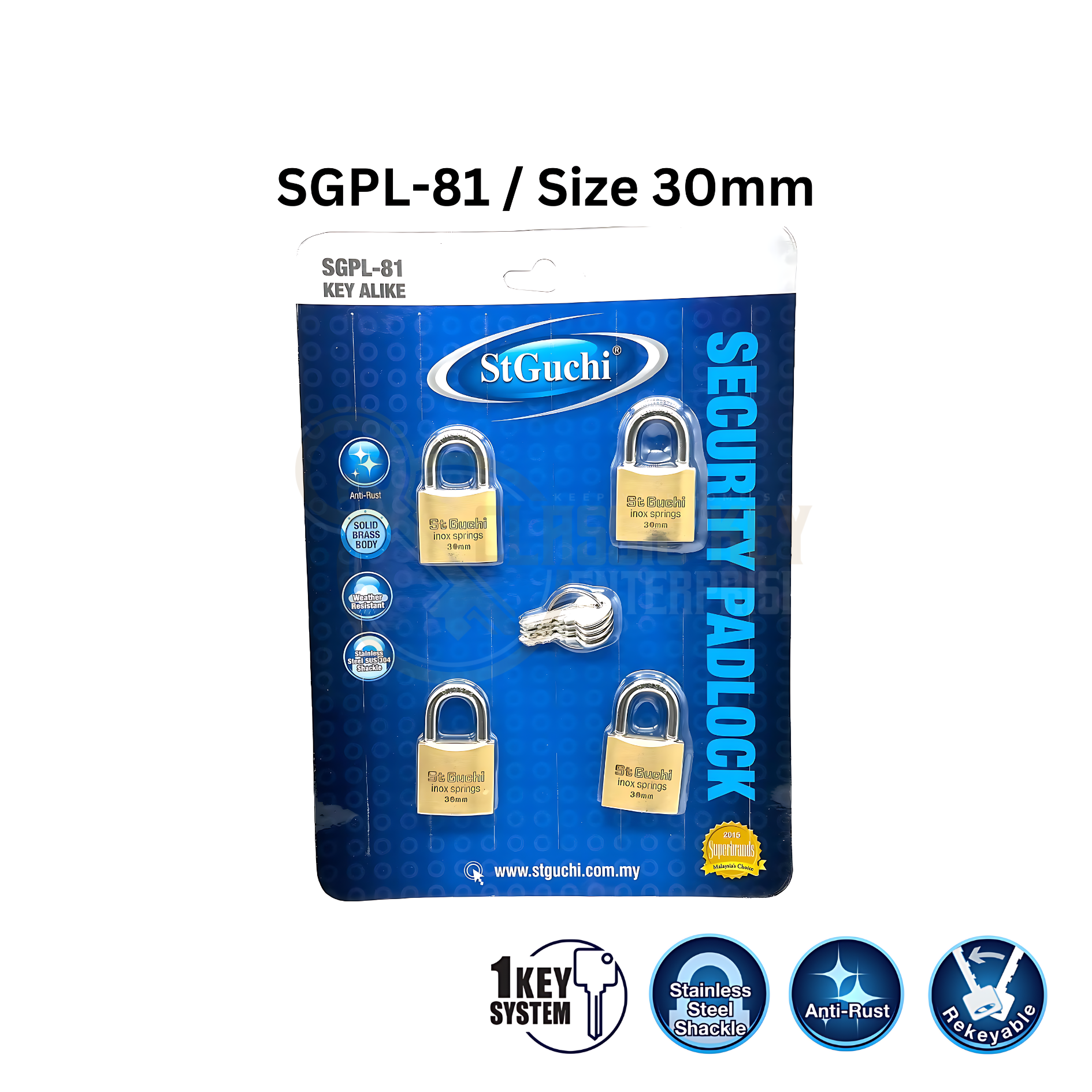 St Guchi Padlock Mangga Kunci SGPL-81 Size 30mm | Shopee Malaysia