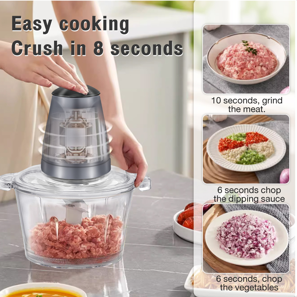 Simmo Meat Grinder Food Processor Blende 450W 4 Blades Chopper Blender 2L | Shopee Malaysia