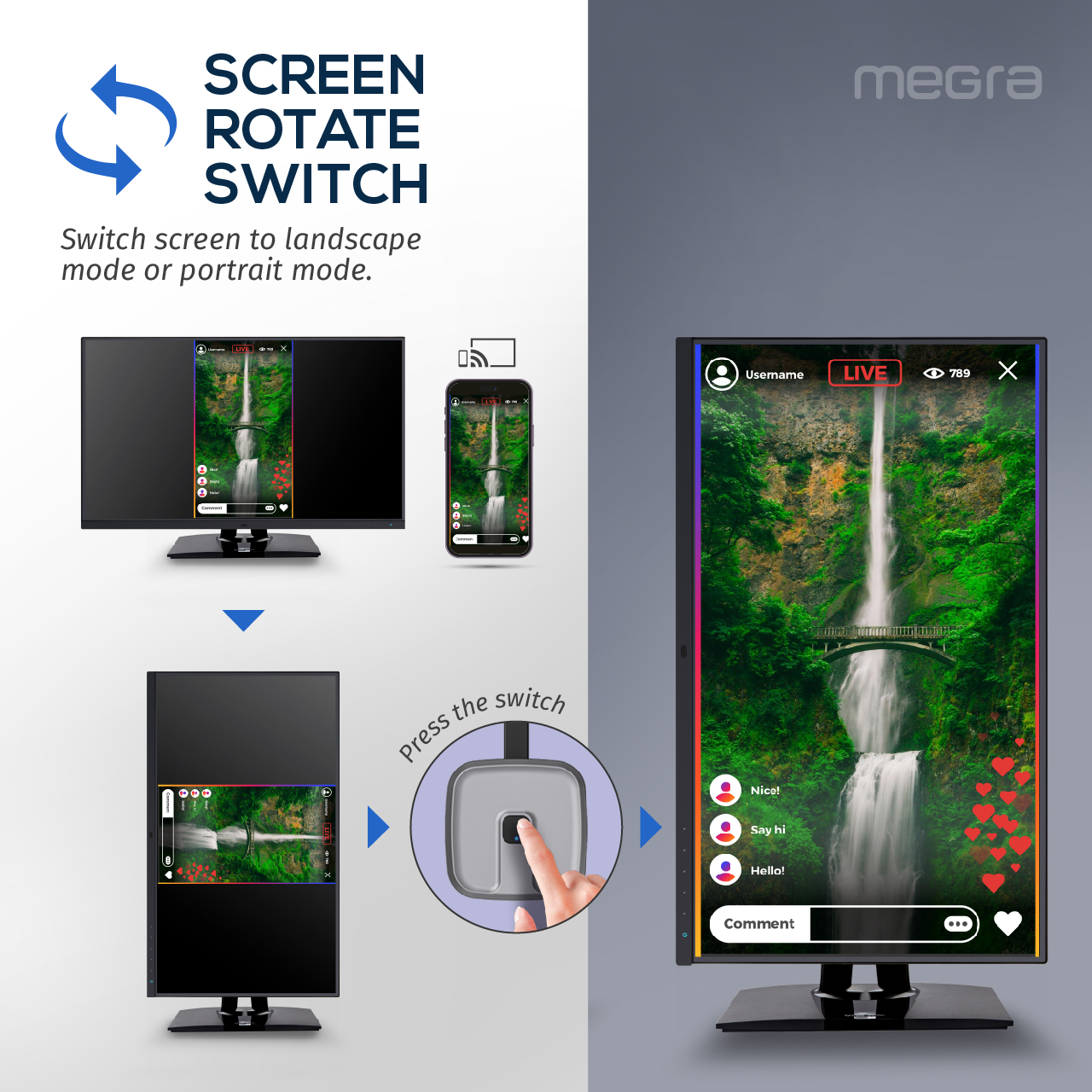Wireless Display Adapter Miracast Dongle HDMI Connection Cast Potrait ...