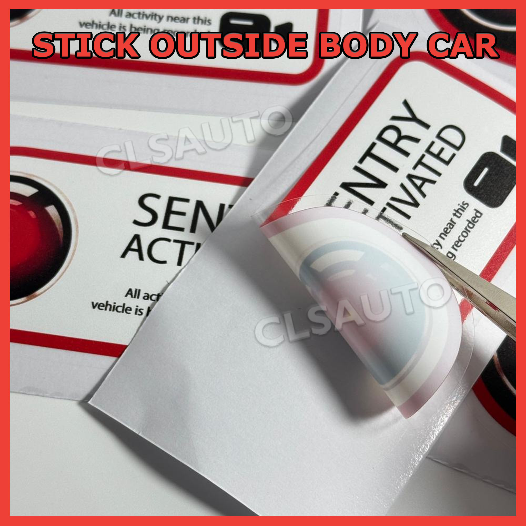 Sentry Mode Activated Sticker for Tesla - Anti-Theft Warning Decal ...