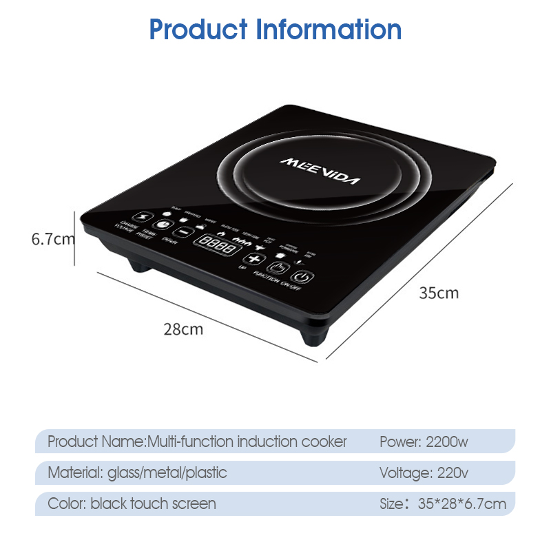 🔥MEEVIDA 2200W Electric Induction Cooker Waterproof Electric Cooker ...