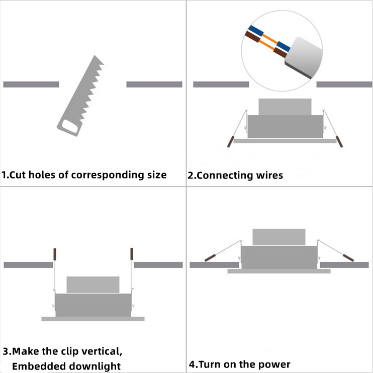 LED downlight 3 colors Pin Light Siling Rumah Down Light Led Siling ...