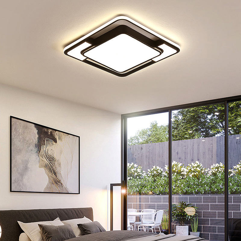Ceiling Lamp Remote Control Tricolor Ultrathin Lighting Ceiling Lampu ...