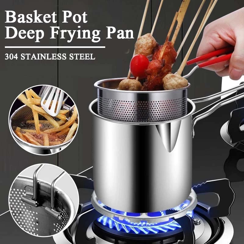 Tall & Mini Stainless Steel Tempura Deep Fryer Oden Cooker Chicken ...