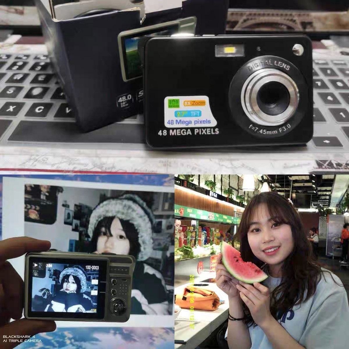 KiTBEEZ CCD48 CCD Digital Camera 16X Zoom 2.8“ Screen Retro Camera Anti ...