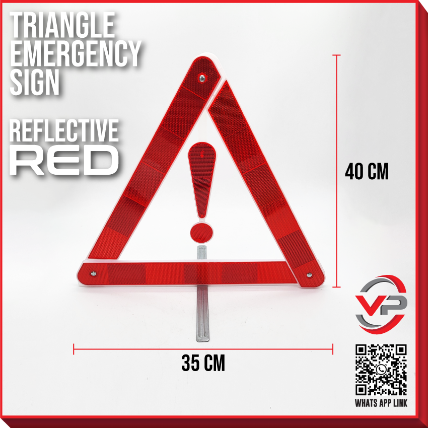 PVC TRIANGLE EMERGENCY WARNING SIGN FOLDABLE STOP SIGN REFLECTIVE STAND ...