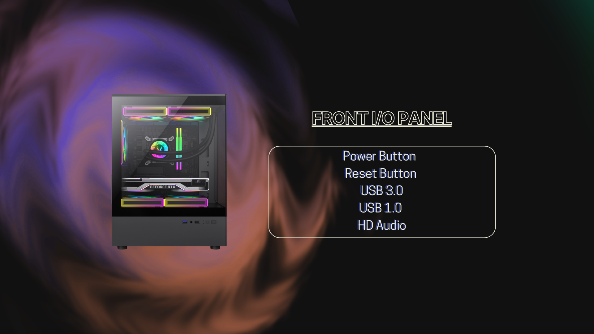 Invasion S-1000 Compact M-ATX Gaming Case - Black/White (AURORA FAN ...