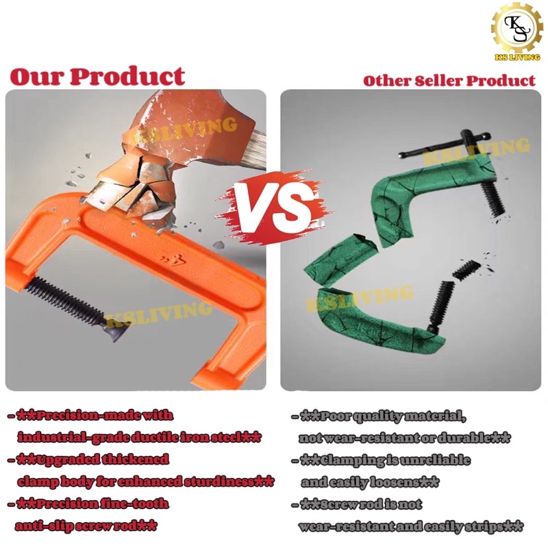 Kim.S Heavy Duty G Clamp Woodworking Clamp clamping Device Adjustable ...