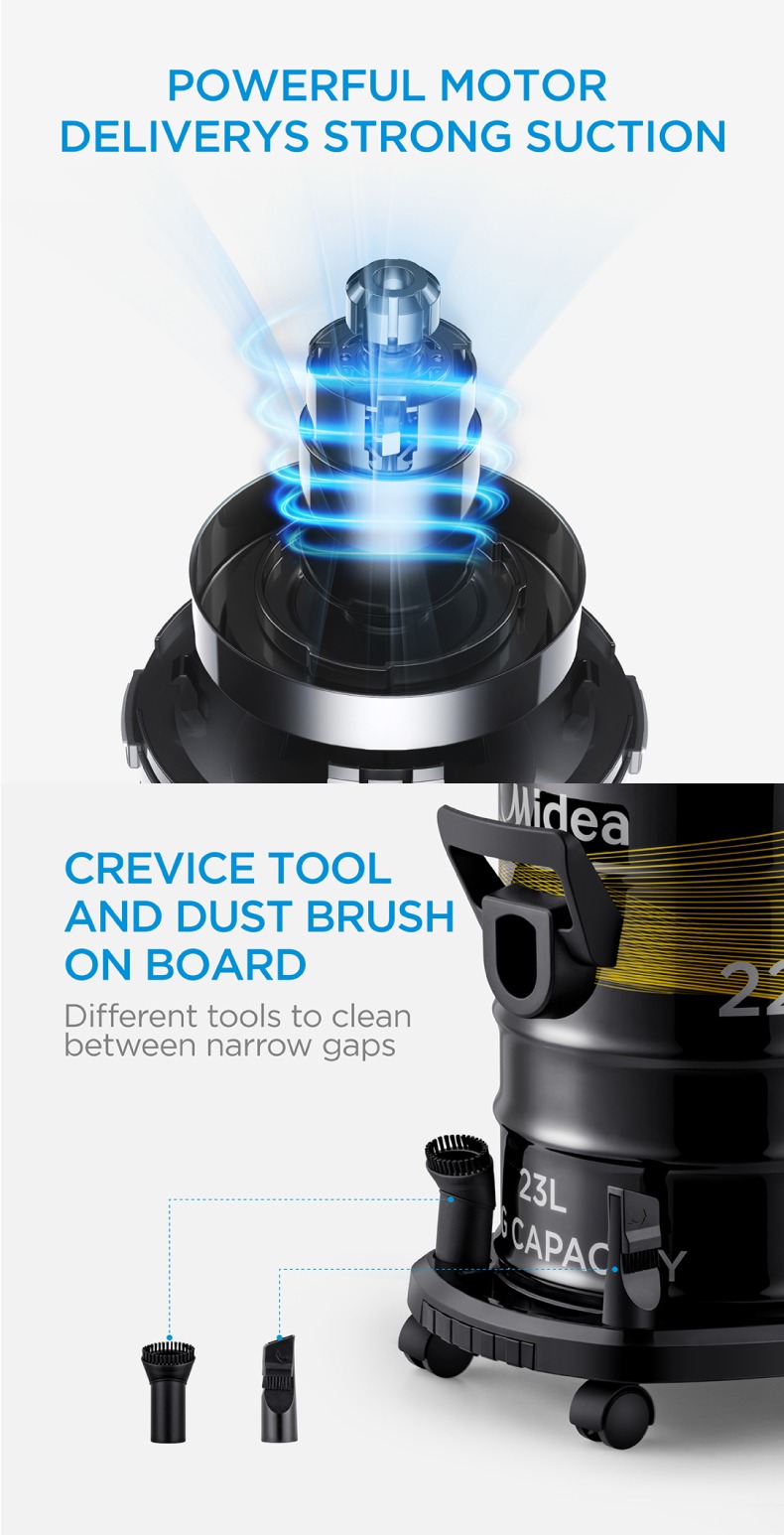 Midea MVC-D23 Dry Tank Vacuum Cleaner 2 In 1 (Blow & Vacuum) Vakum 吸尘机 ...