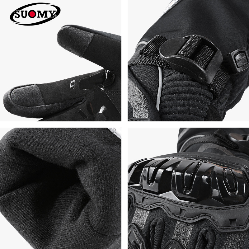 SUOMY Motorcycle Gloves Touch Screen Waterproof Full Finger Protective ...