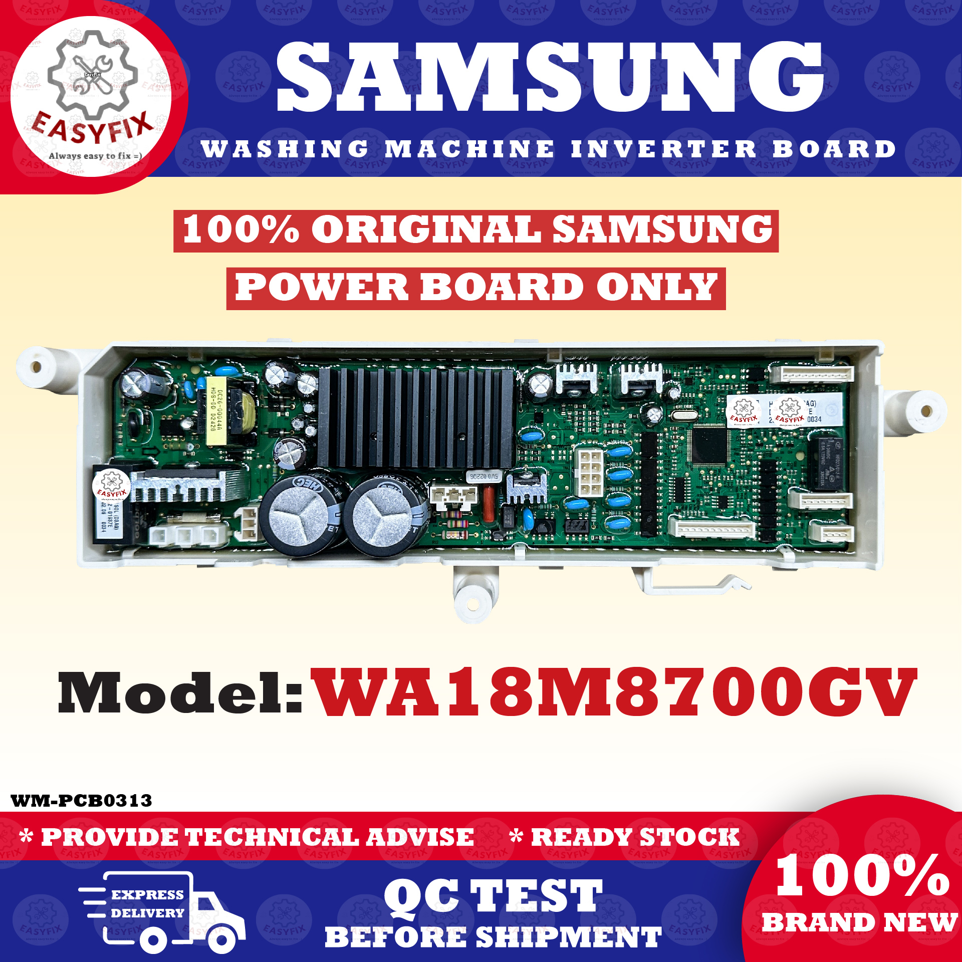 (100% ORIGINAL) WA18M8700GV SAMSUNG WASHING MACHINE INVERTER BOARD ...