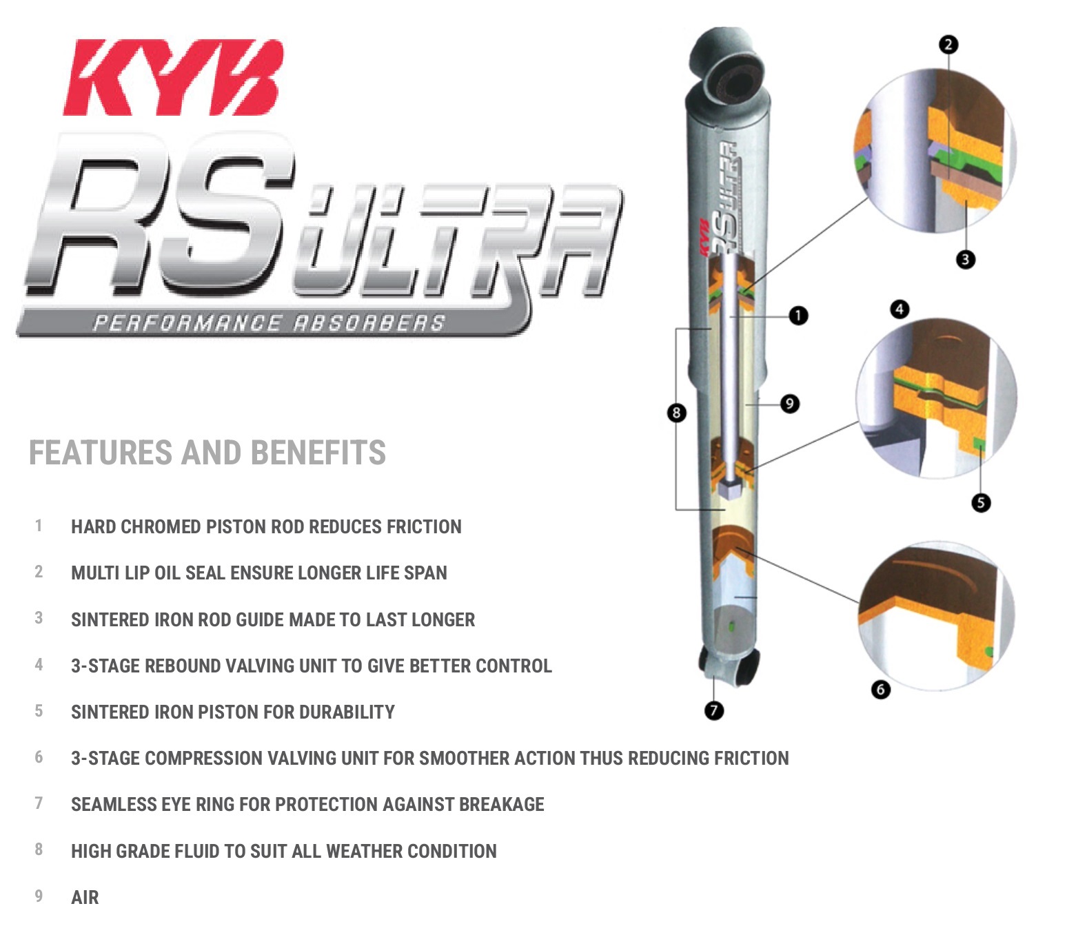 HONDA BRV DG1 2016 - KYB RS ULTRA HEAVY DUTY SHOCK ABSORBER 100% ...