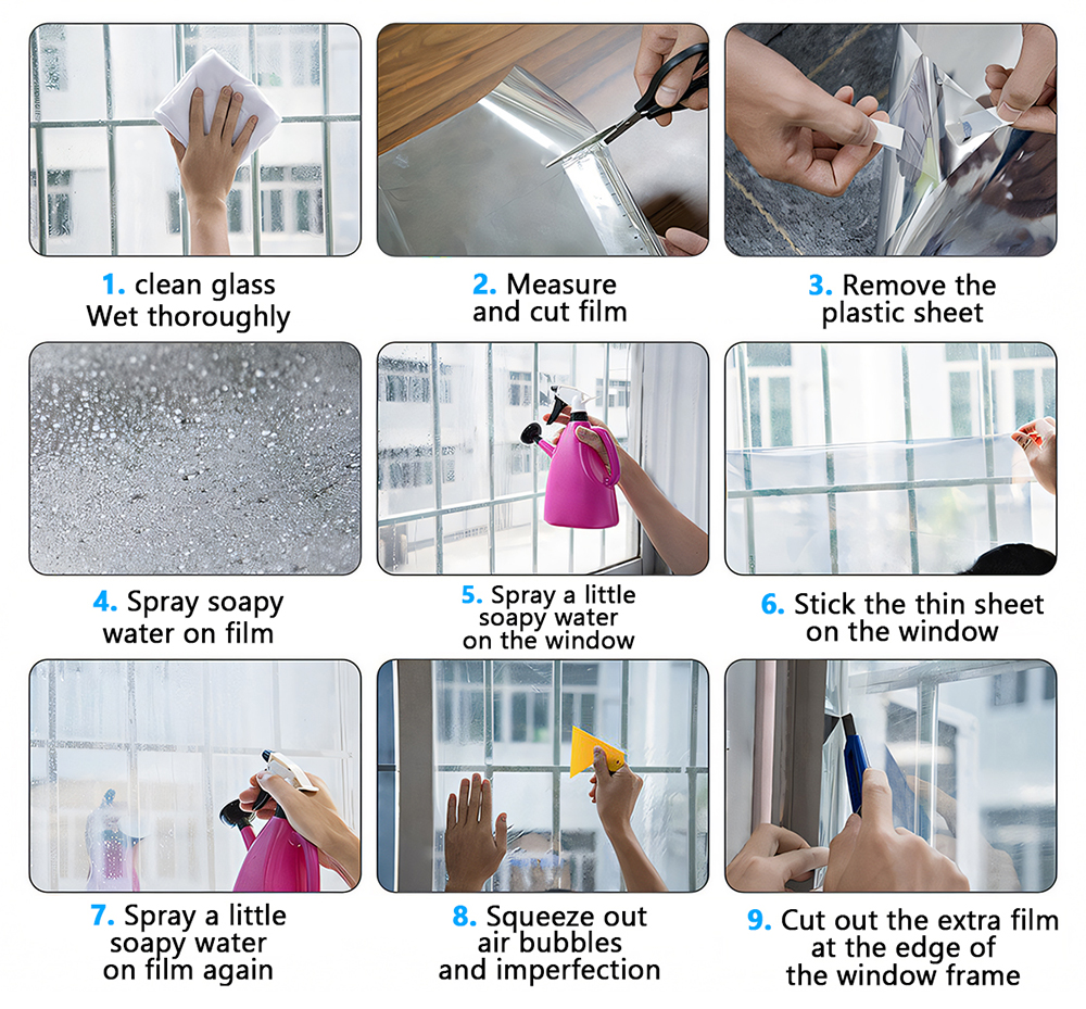 WEFILM Window Tinted Film Window Film Privacy Glass Sticker Mirror Film ...