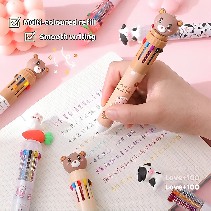 🔥𝐄𝐀𝐒𝐘 𝐒𝐖𝐈𝐓𝐂𝐇 10 Colors Ball Pen Multi Colour Ballpoint Pens Kids ...