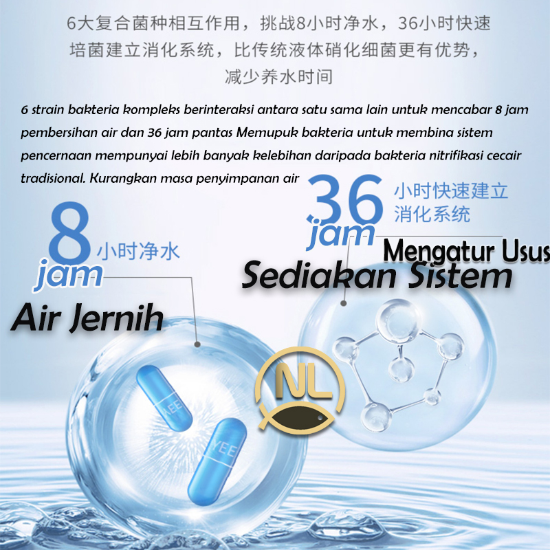 (100 biji) YEE Anti Chlorine Water Stabilizer Tap Water Dechlorination ...