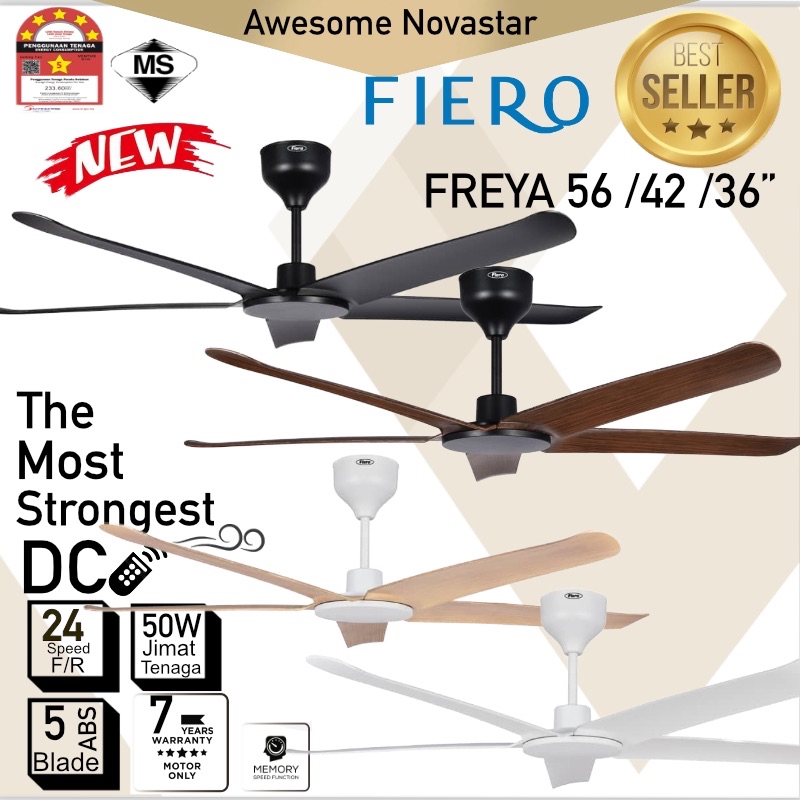 Fiero FREYA 56"/ 42"/36" Extreme Strong wind DC motor Ceiling fan with ...