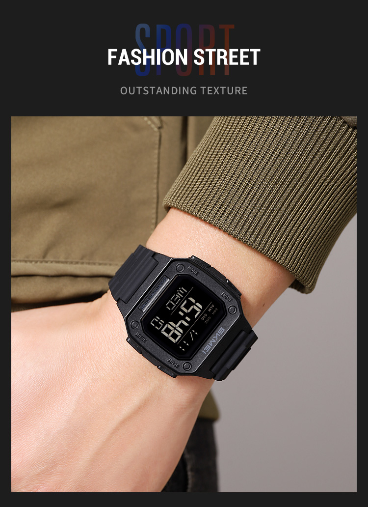 SKMEI 2456 Digital Mens Womens Waterproof Electronic Watches Fashion PU ...