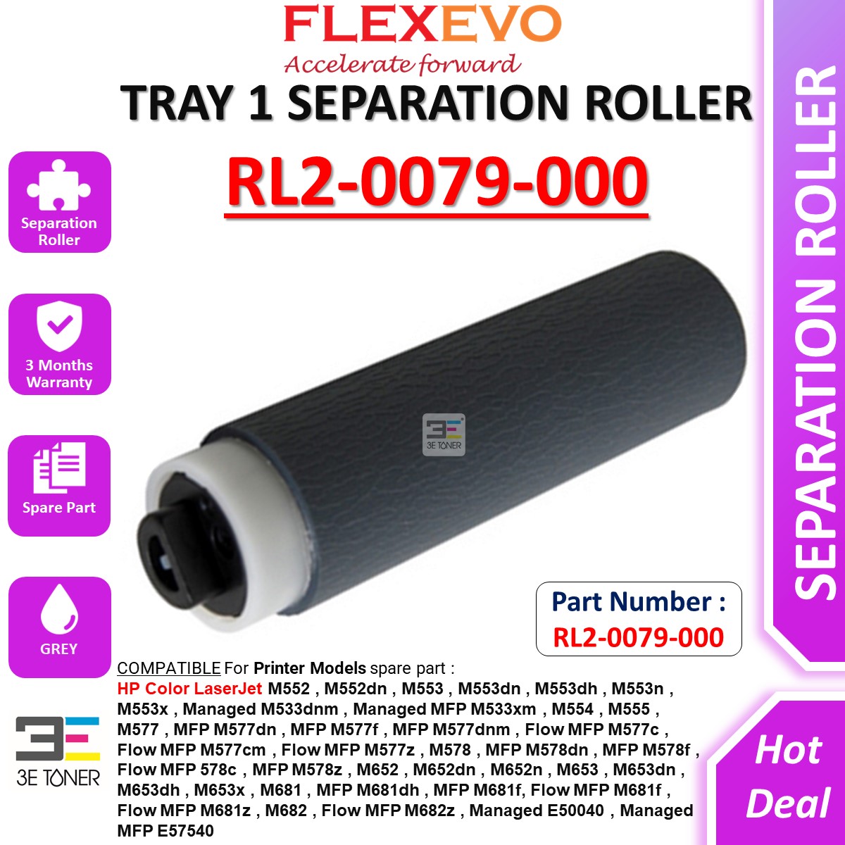 Pick Up Roller RL2-0034 RM2-0062 Separation Roller RL2-0079 Separation ...