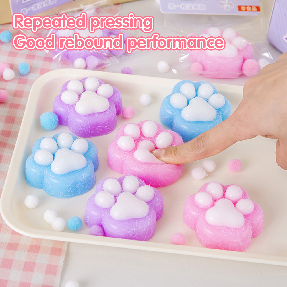 Payoe Mini Plush Cat Paw Squishy Toy Hamster Slow Rebound Squeeze Toy ...