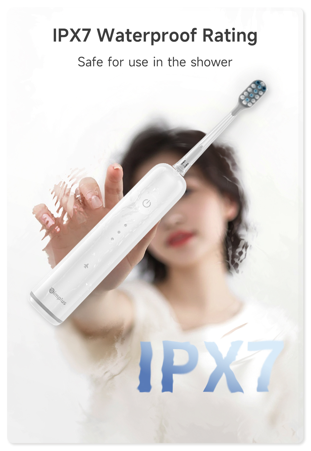 Simplus Electric Toothbrush 60° Oscillation 66,000 Vibrations/Min 6 ...