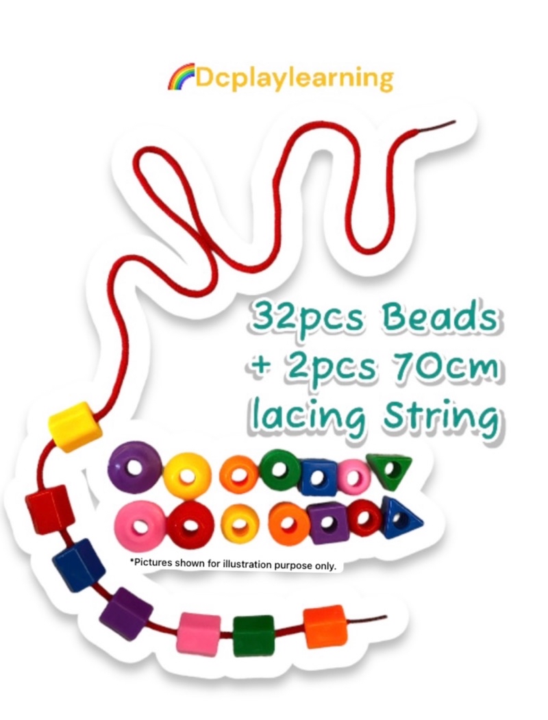 Dcplaylearning Kid Lacing Beads Montessori Learning Threading Beads ...