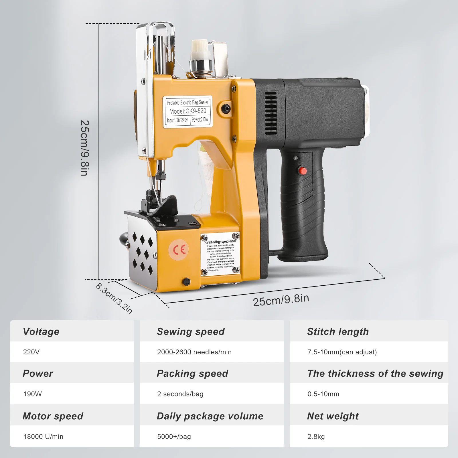 Electric Sewing Machine Handheld Mesin Jahit Industri Thread Portable ...