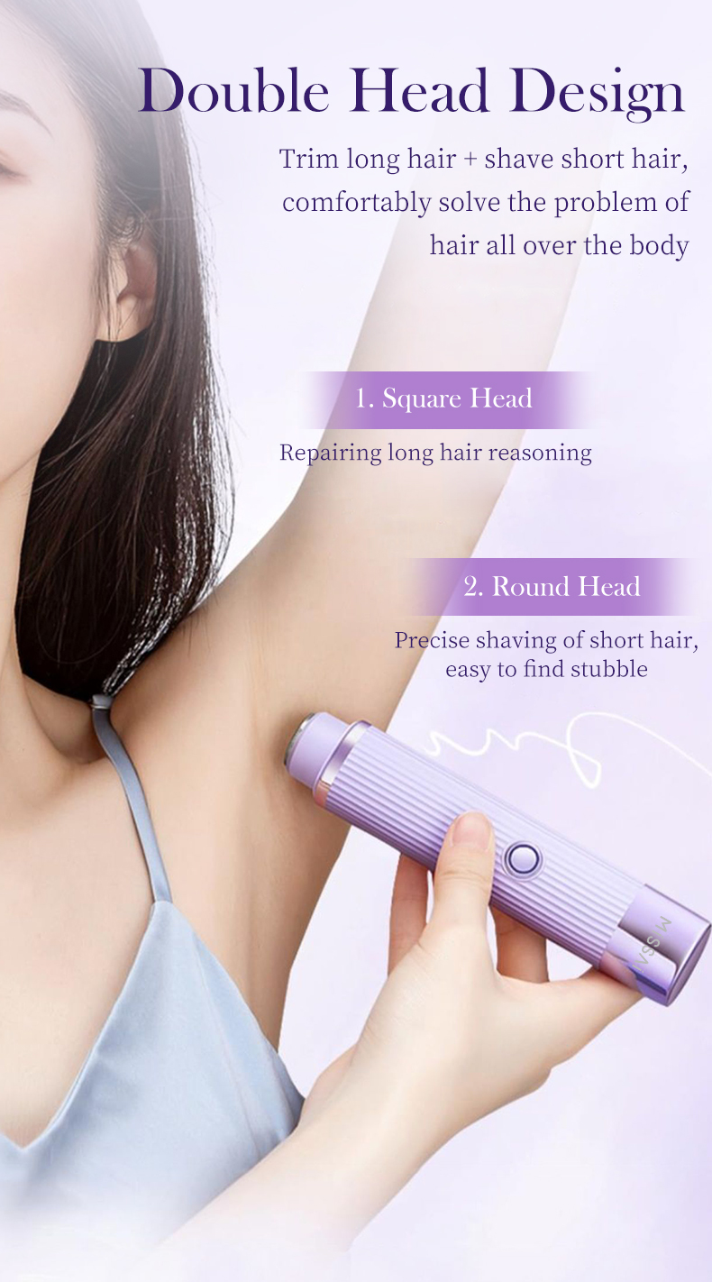 Missai Epilator Hair Removal 2 in 1 Epiator Double Head Shaver Woman Electric Hair Razor ...