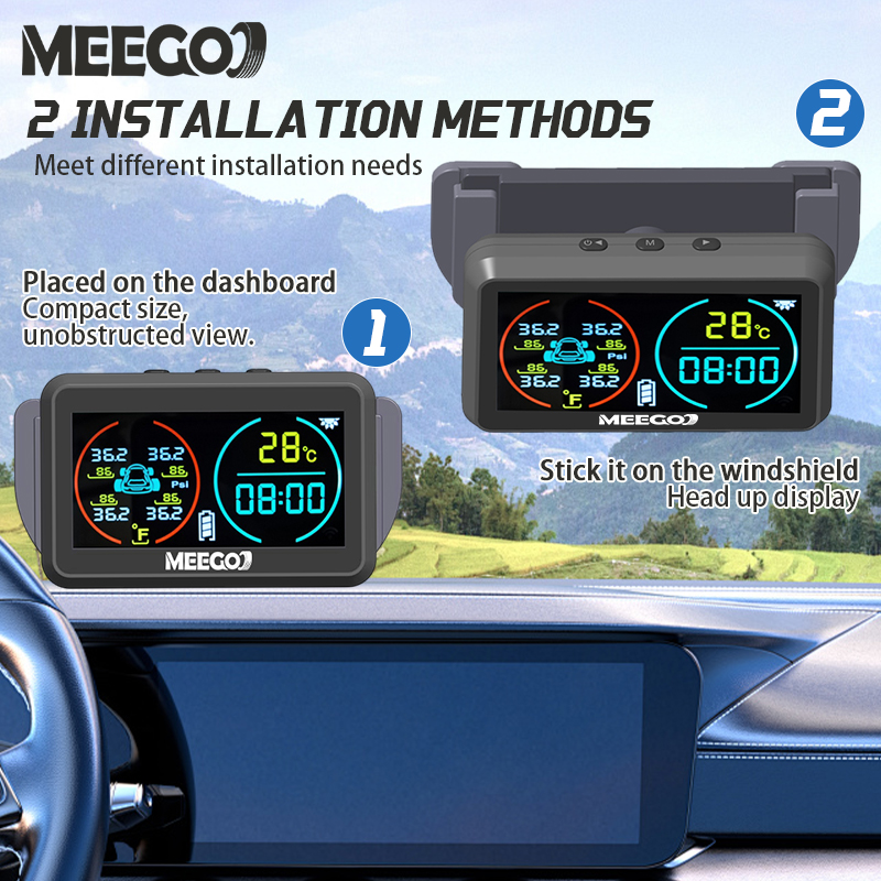 MeeGoo TPMS Large Screen LED Display Tyre Pressure Monitor 輪胎監測器 (4 ...