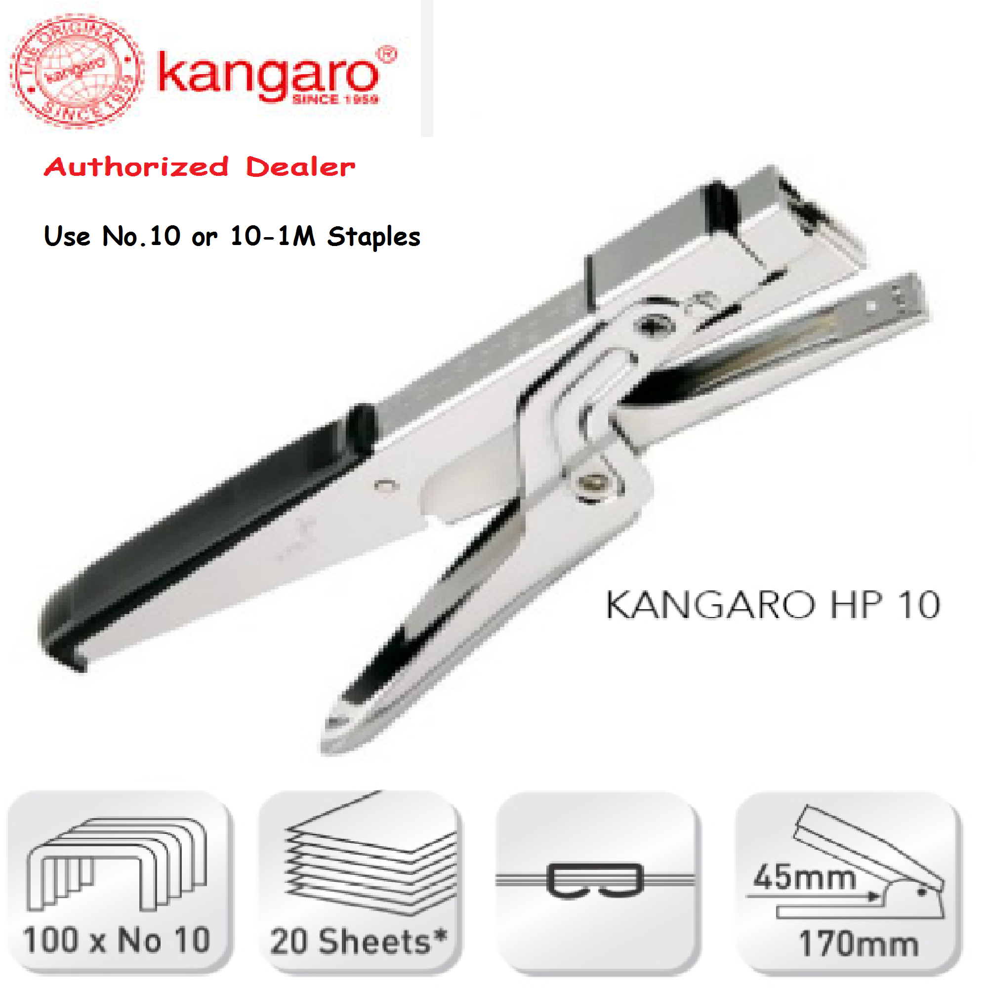 **ORIGINAL** Kangaro HP-10 – Staplers Gun Plier (use No. 10-1m Staples ...