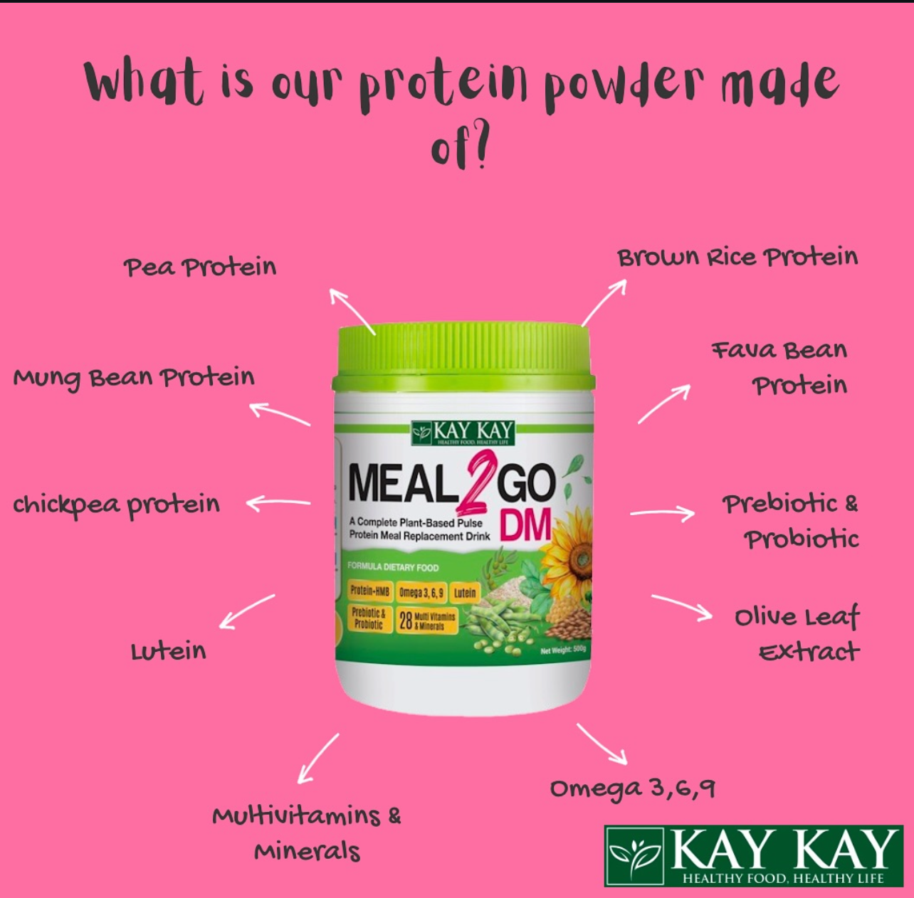 Kay Kay Meal2Go DM Powder (520g) Plant-Based Pulse Protein Meal ...
