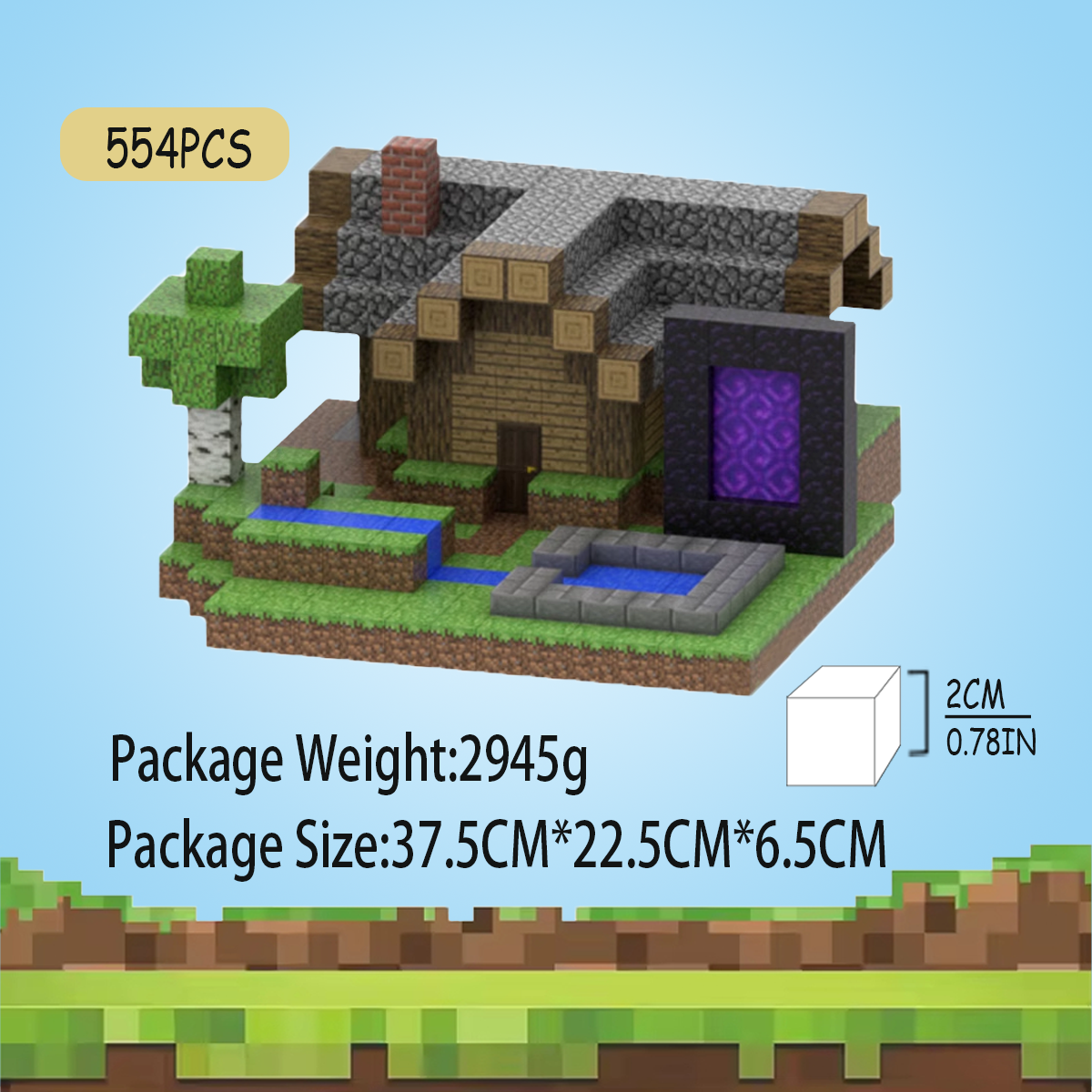 2CM ToysMinecraft Suction Block Puzzle DIY Educational Set for Kids ...