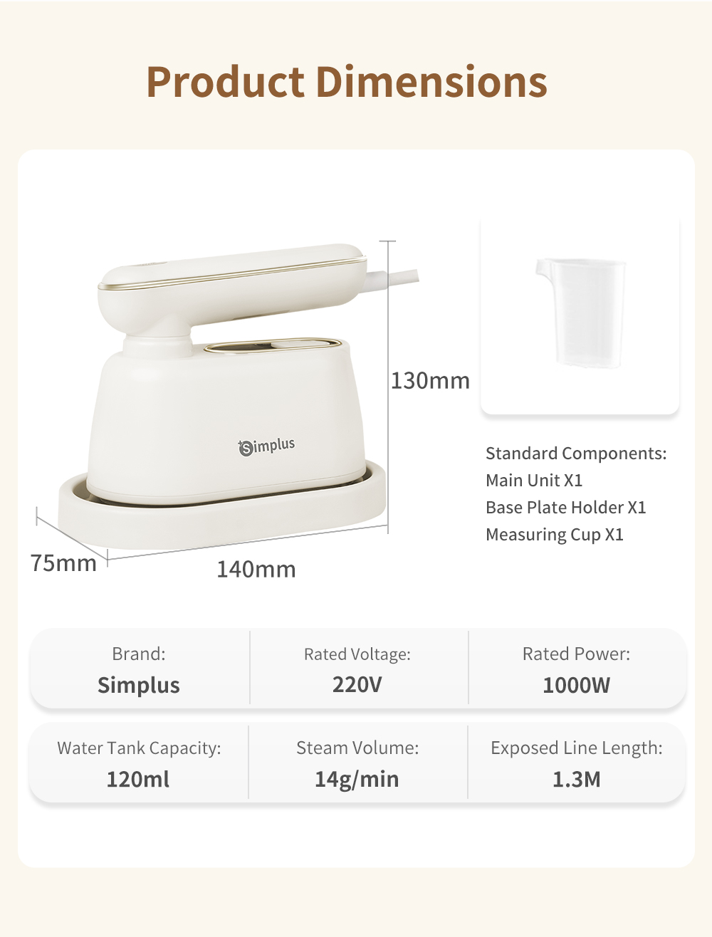 【Simplus Series】Handheld Garment Steamer Iron Steam Portable Travel ...