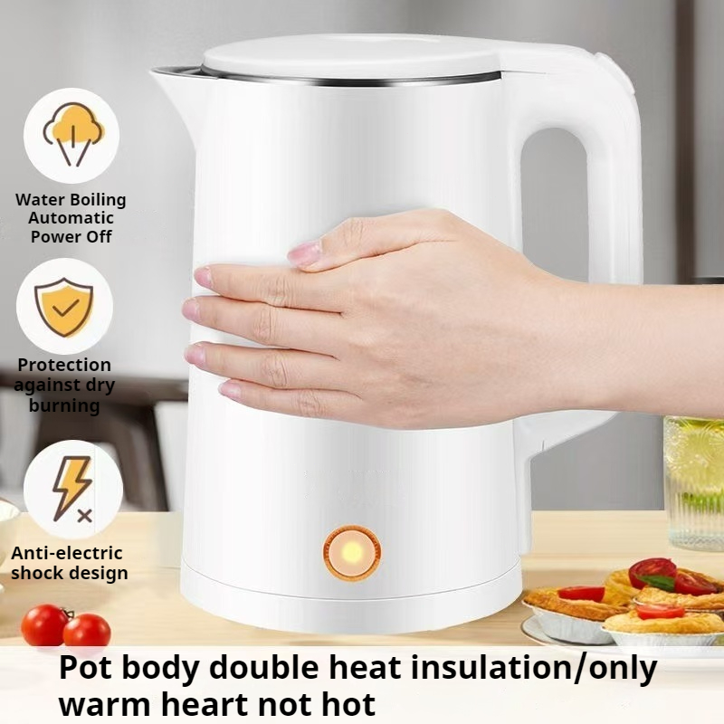 Electric Kettle Jug Big Capacity Double Layer Heat Insulation Stainless ...