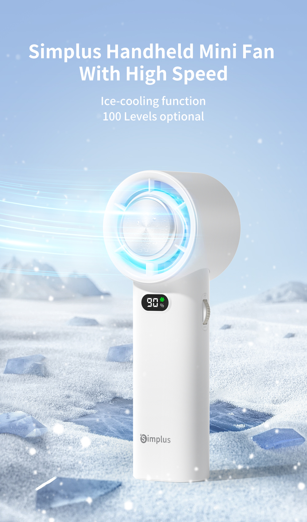 Simplus Portable Handheld Mini Fan | 100 Speed Levels | High Speed ...