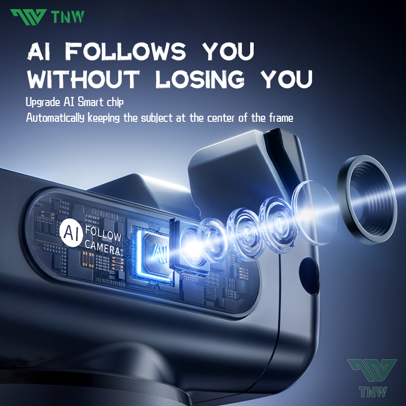 TNW C16 Face Tracking Multifunctional Tripod Ai Follow-Up Selfie Stick Gimbal Stabilizer For ...