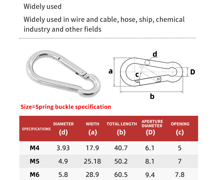 304Stainless Steel Spring Snap Hook /Fitness Lock/ Gym Cable Handle ...