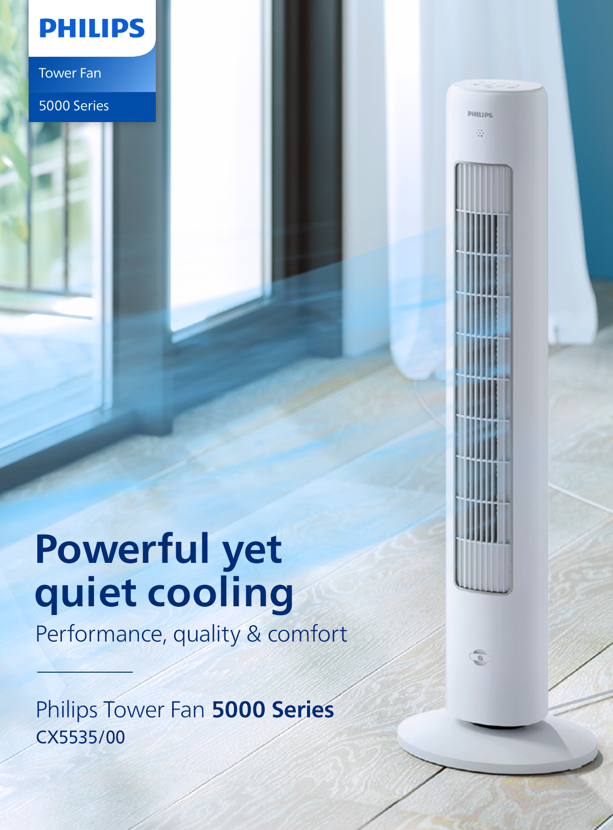Philips Tower Fan 5000 series CX5535/00 White | Shopee Malaysia