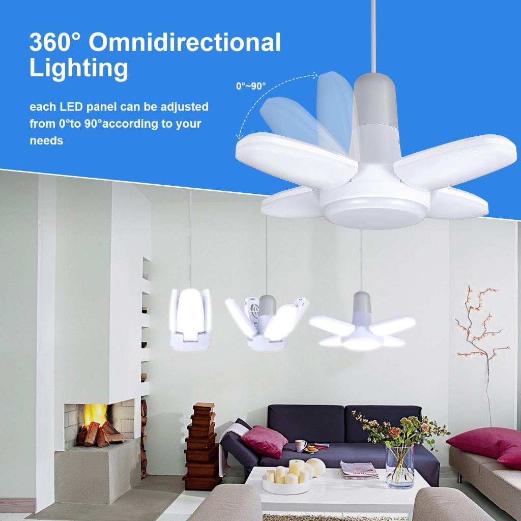 ORIOR LED Light Mini Fan Blade E27 6-Blade Fan Bulb Light Ceiling Light ...