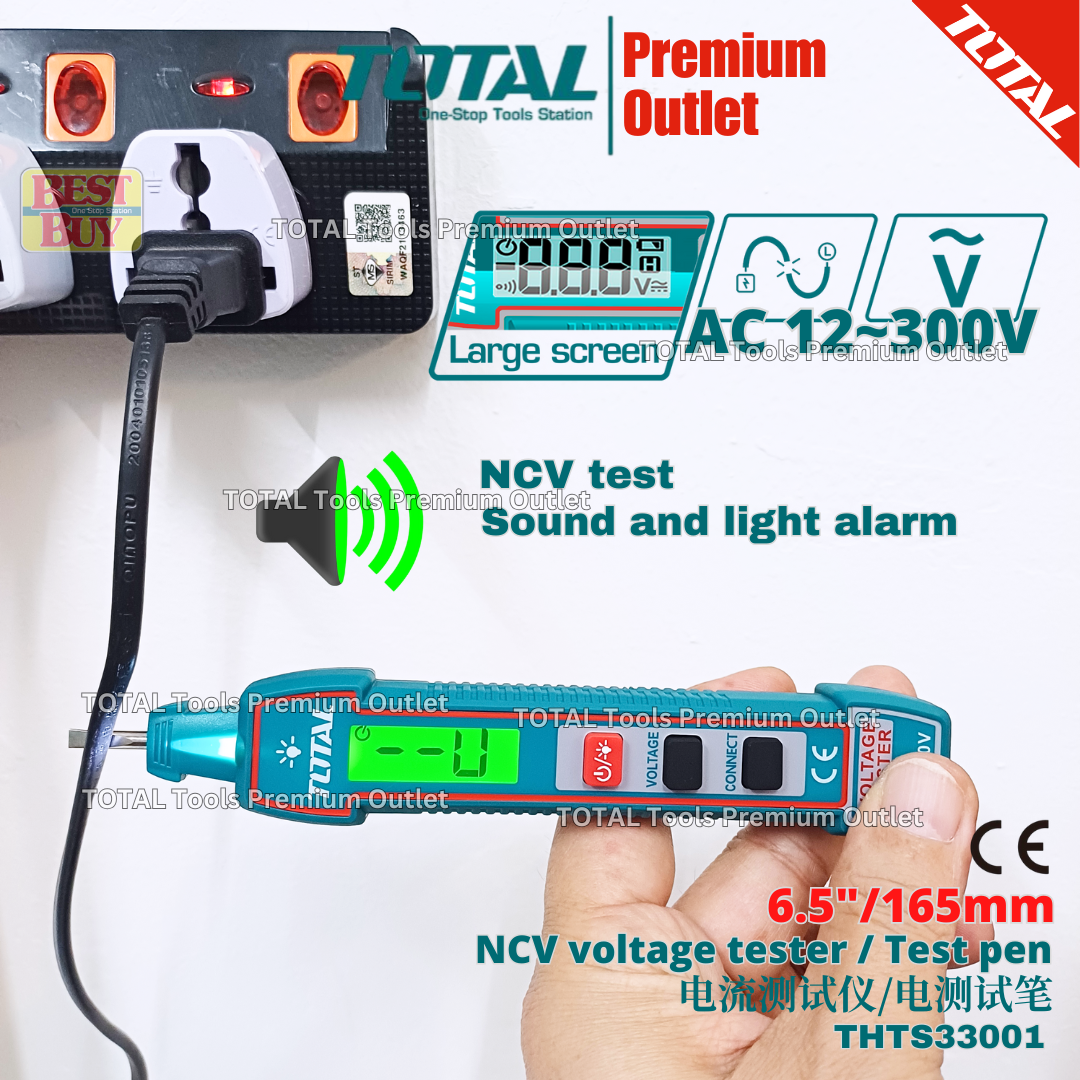 TOTAL Tools NCV voltage tester / Test pen AC 15~300V,LCD digital ...