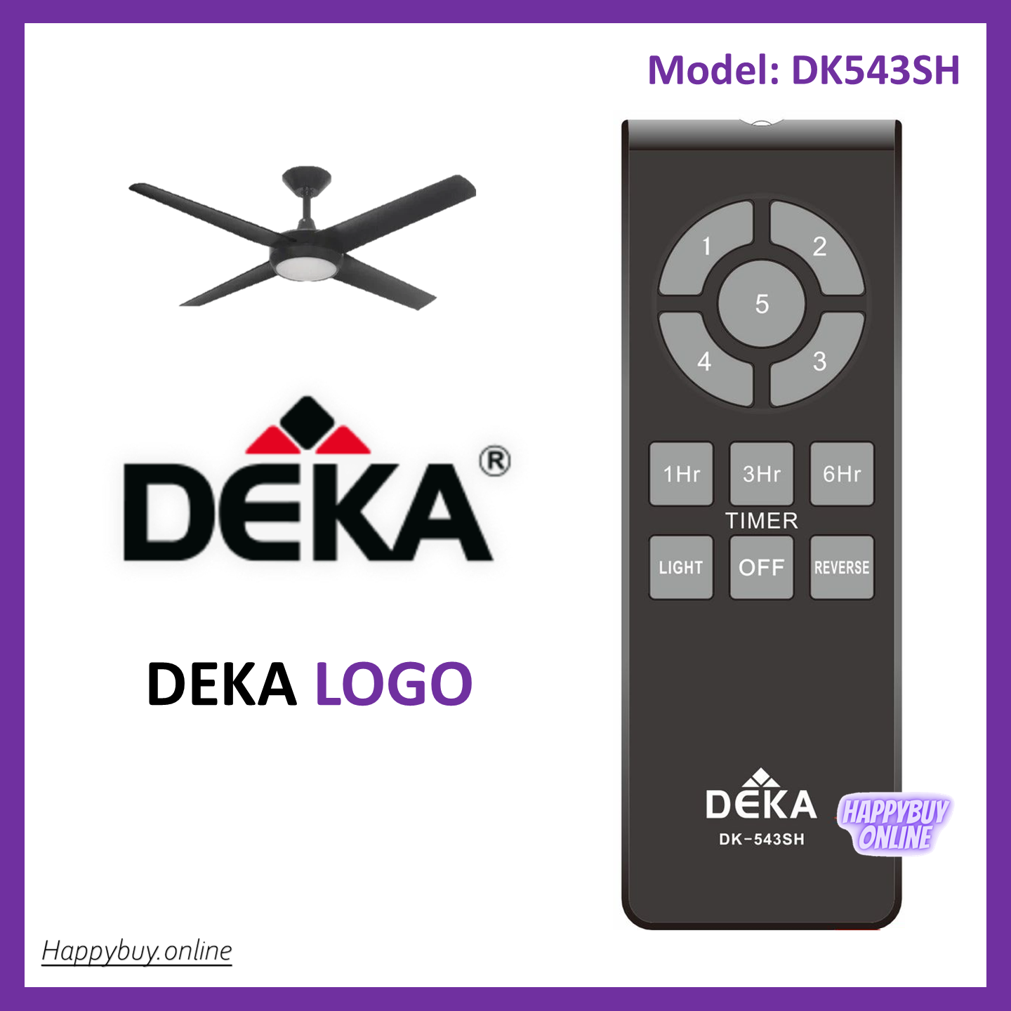 Compatible Deka Ceiling Fan D3 D4 D5 DN R3 R4 R5 Remote Control Remote ...