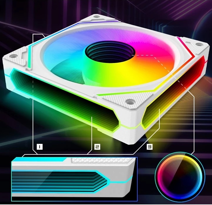 [Ready Stock]Ling Jing PRISM GEN6 PRO ARGB Fan Casing Fan 120mm PWM 5V ...