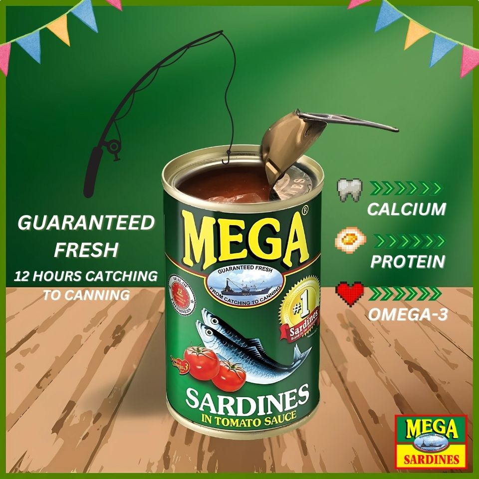 Mega Sardines Ikan Sardin Tin in Tomato Sauce 155G Tomato Sardin Murah ...